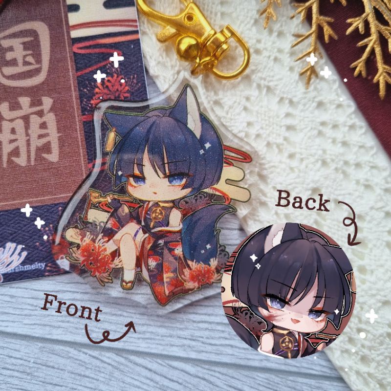 Jual Genshin Impact Scaramouche & Kazuha Kitsune Epoxy Keychain ...