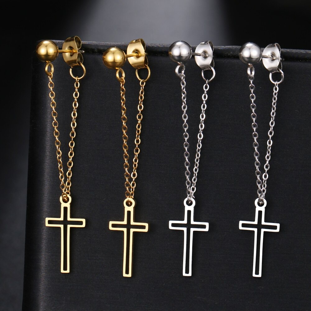 Jual ALPHA OMEGA - Anting Salib Bolong Rantai Hollow Wanita Titanium ...