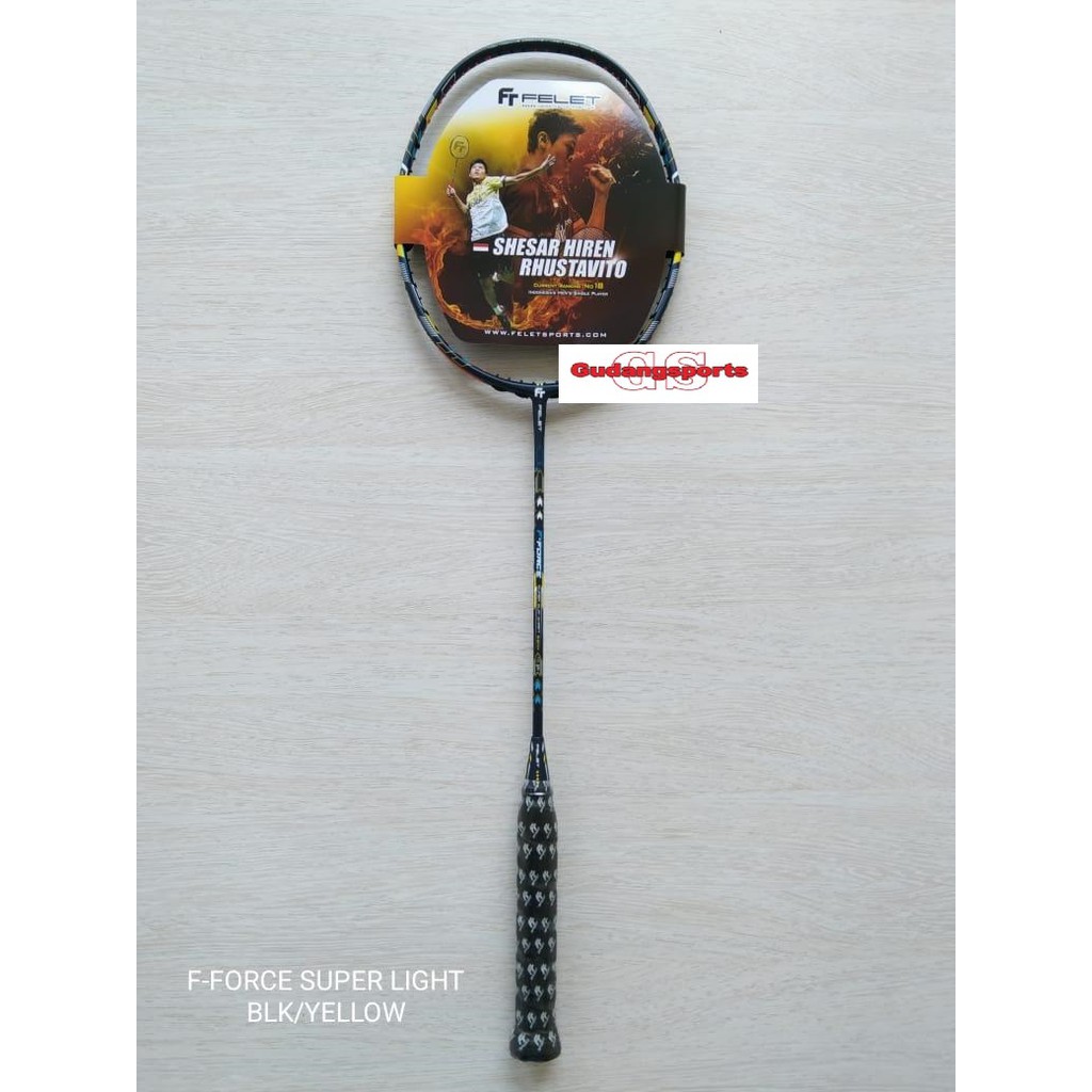 Jual RAKET BADMINTON FLEET FELET F-FORCE SUPER LIGHT BLACK/YELLOW ...