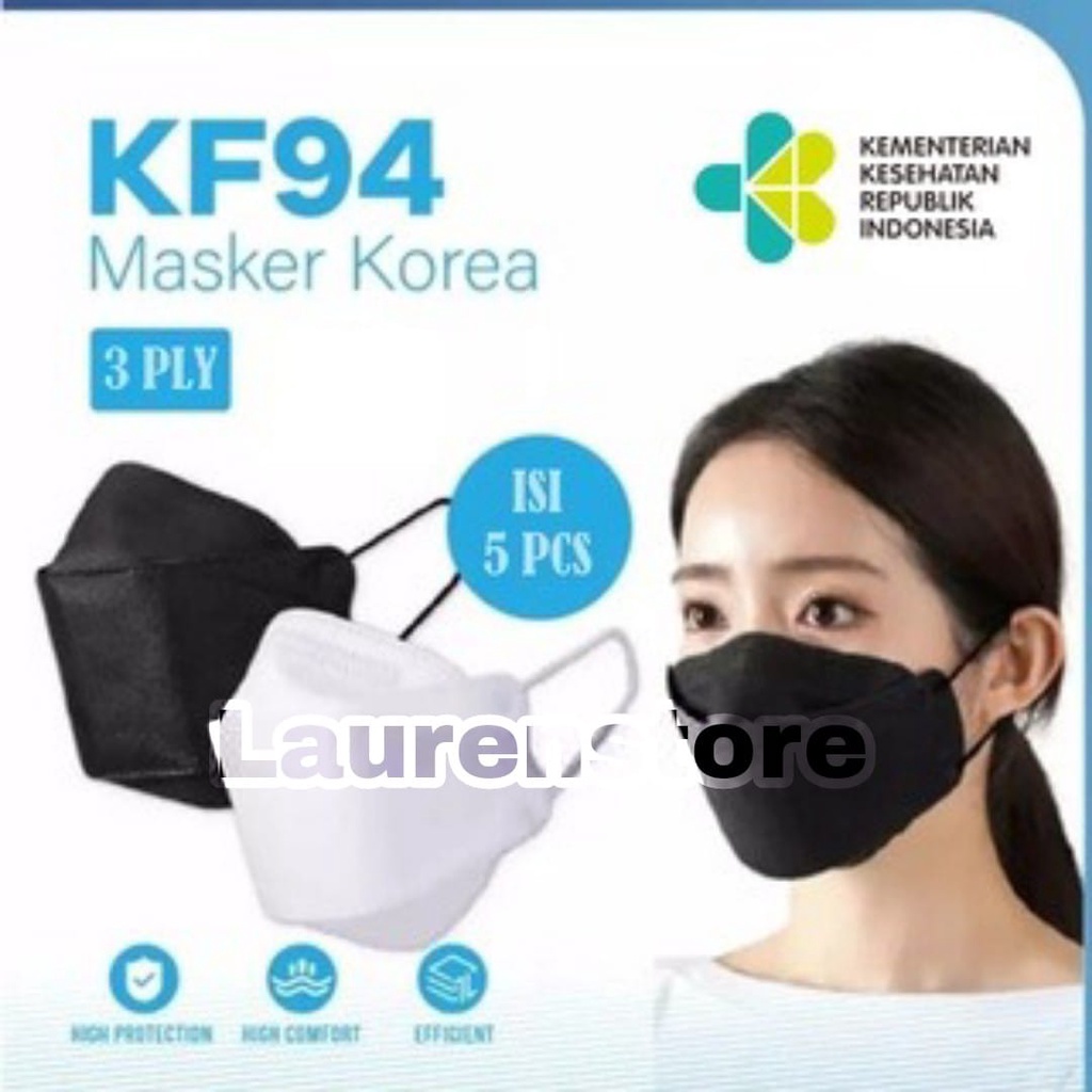 Jual Masker KF94 Korea 4ply Warna Hitam Putih Isi 5-25PCS - Masker KF94 ...