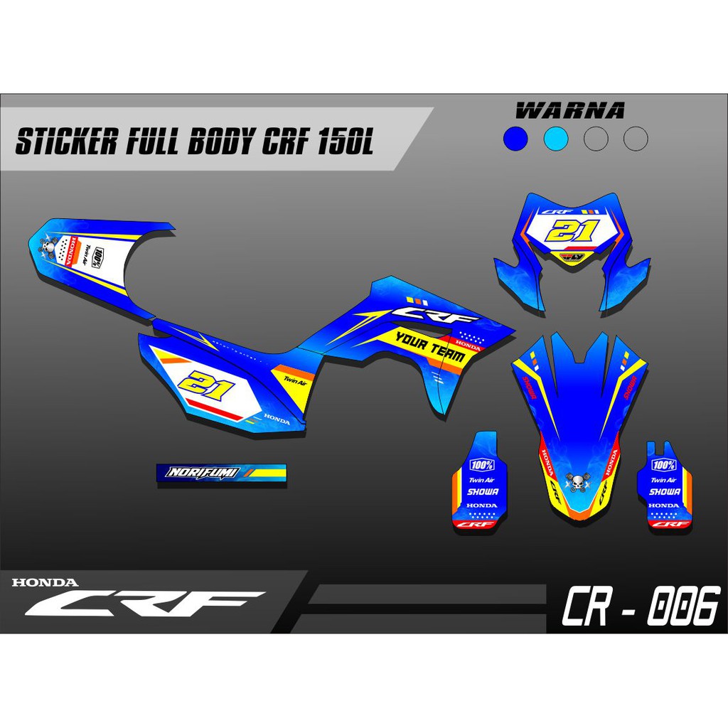 Jual stiker decal full body CRF 150L custom grafis kode CR 006 | Shopee Indonesia