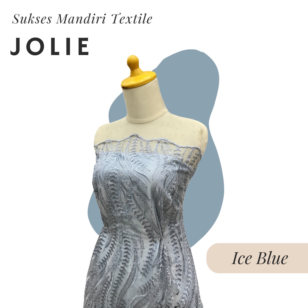 Jual [JOLIE] Brokat Brukat Tile Premium Mewah Warna Ice Blue Biru ...