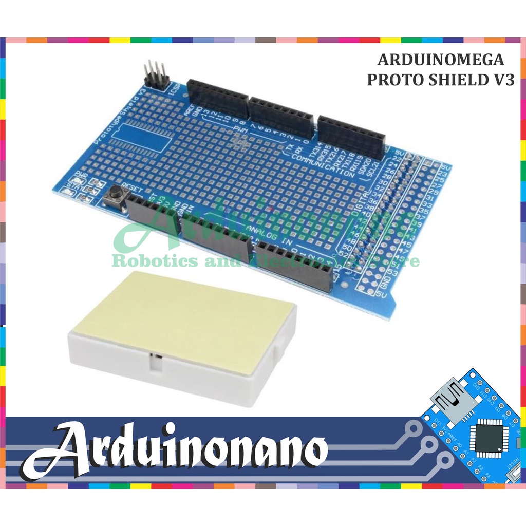 Jual Arduino mega Proto Shield V3 protoshield breadbard project bread board | Shopee Indonesia