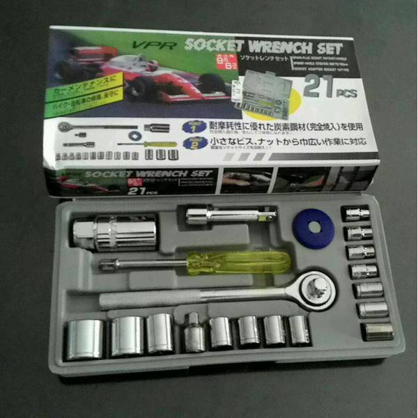 Jual KUNCI SOCK SET 21 PCS RRT SOK SHOCK MATA HAND SOCKET WRENCH 21PCS ...