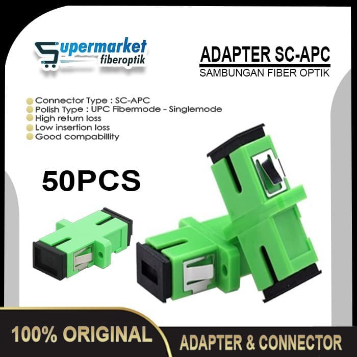 Jual Adapter SC APC Fiber Optic Connector Adaptor SC APC Fiber Optik ...