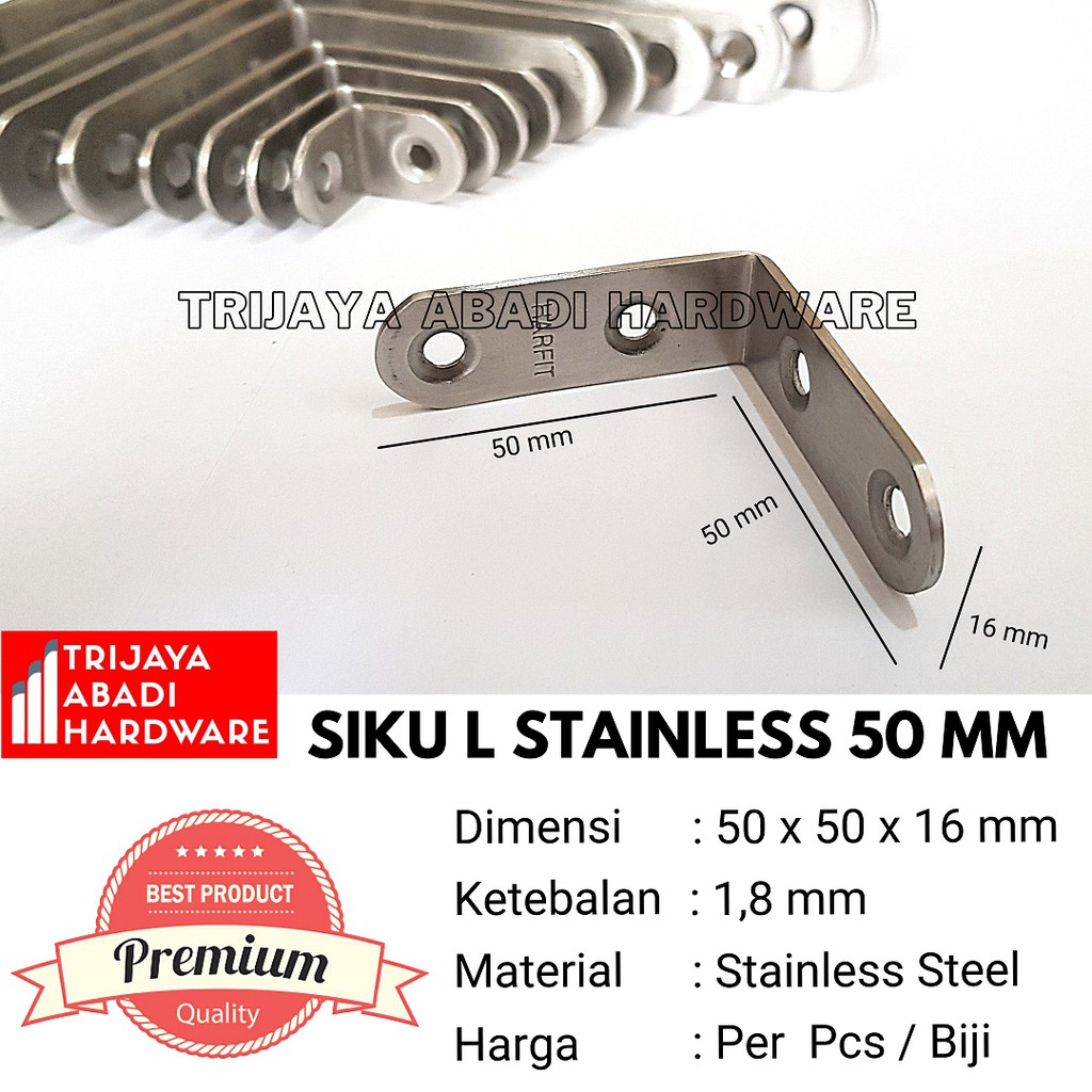Jual Siku SS 50MM Stainless Steel - Braket Pengaku | Shopee Indonesia