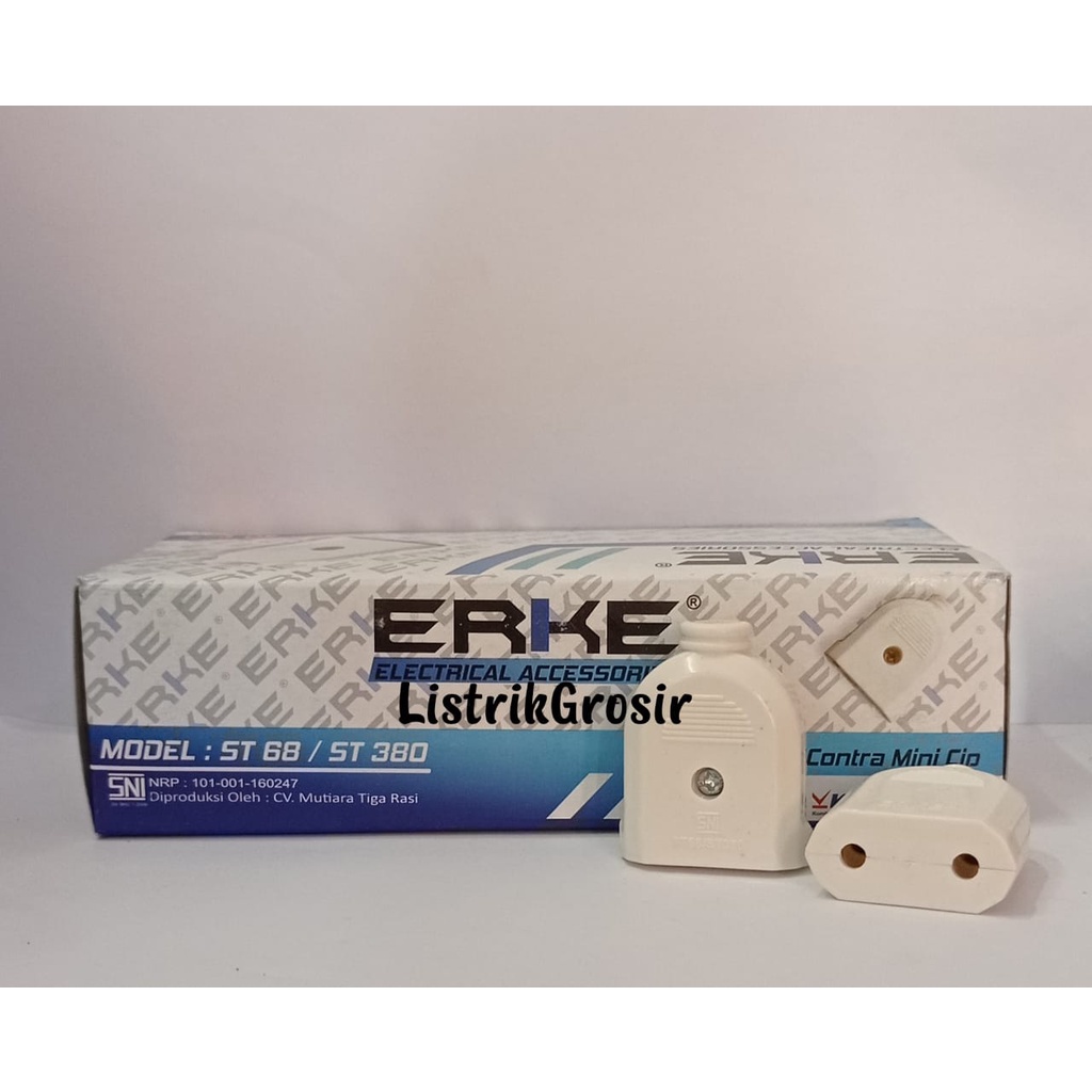 Jual Kontra Steker Gepeng Erke Contra Mini Cip Erke ST 380 Putih SNI | Shopee Indonesia