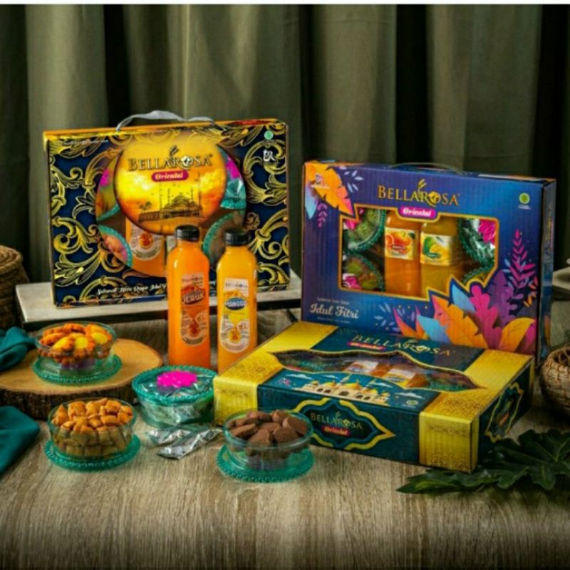 Jual Paket lebaran Bellarosa Paket Oriental Parcel Sirup Toples Kue Kering Lebaran Cookies / kue ...