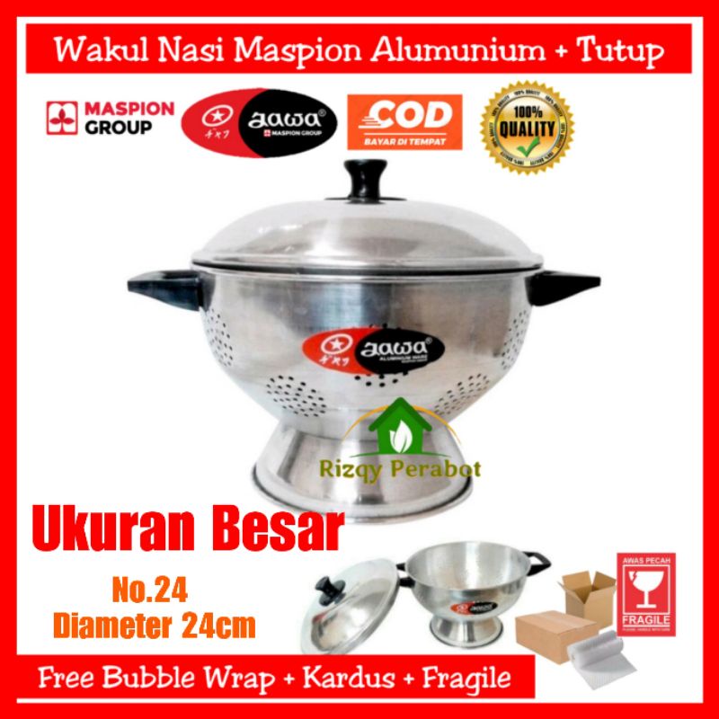 Jual WAKUL NASI MASPION JAWA TUTUP NO.24 / TEMPAT NASI ALUMUNIUM BESAR ...