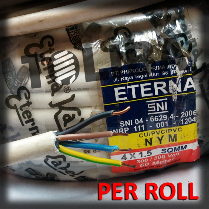 Jual Kabel Roll - Kabel Eterna Nym 4X1.5 4X1,5 / Kawat Isi 4 / Roll 50Meter 50M Sni | Shopee ...