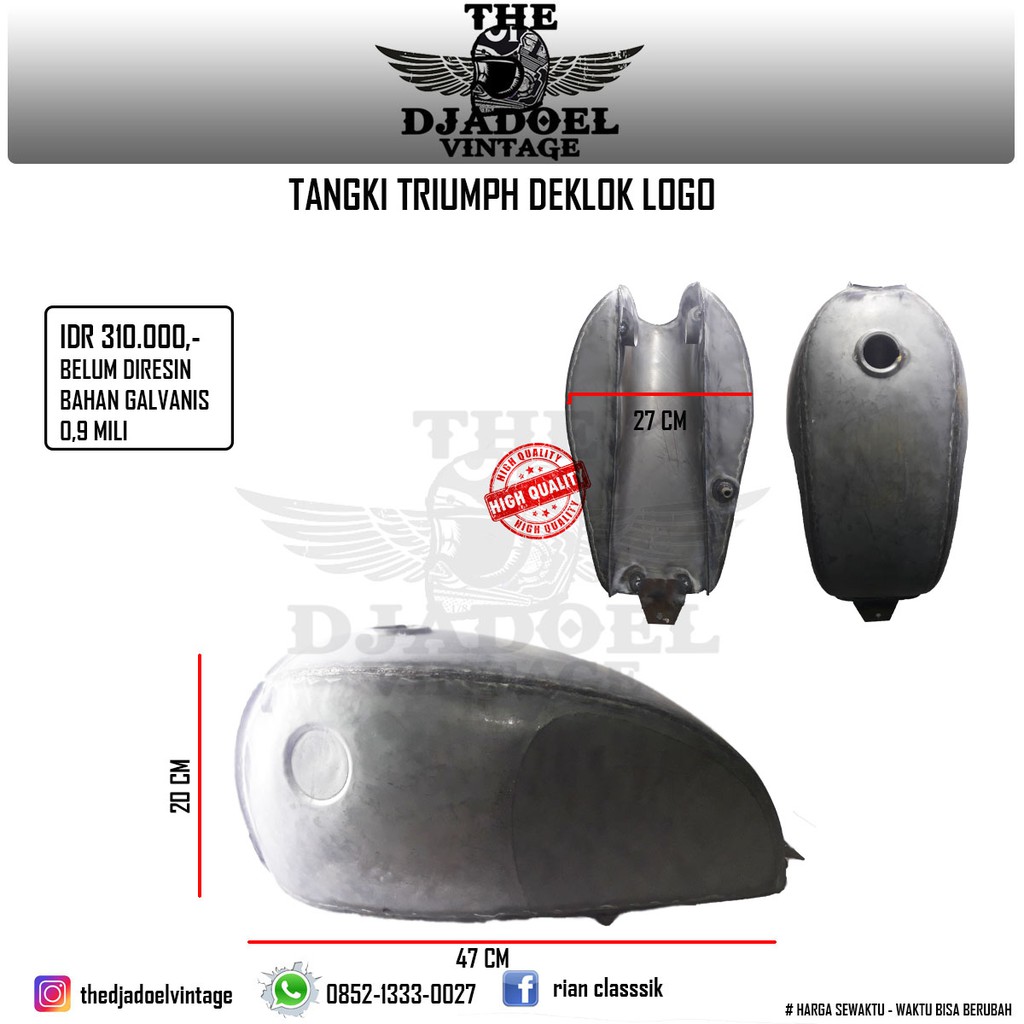 Jual tangki triumph dekok logo / tangki japsstlye / tangki custom ...