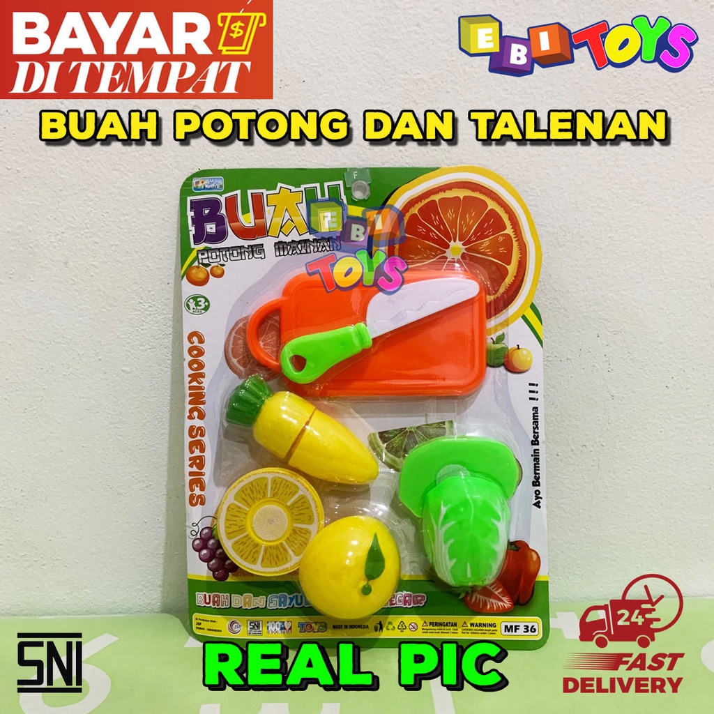 Jual Mainan Buah Potong Buah Buahan Potong dengan Talenan Mainan ...