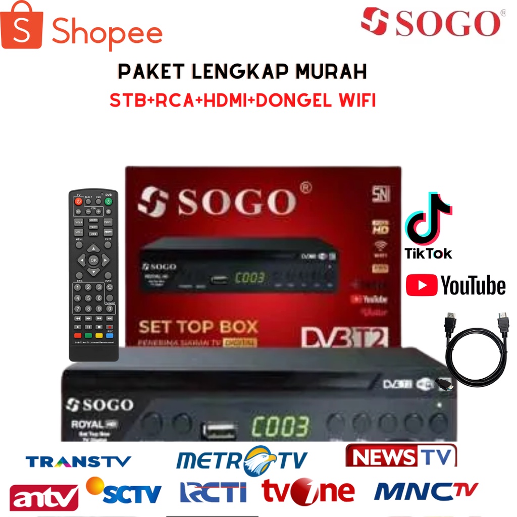 Jual Set Topbox Tv Digital SOGO DVB T2 set box tv digital antena tv ...