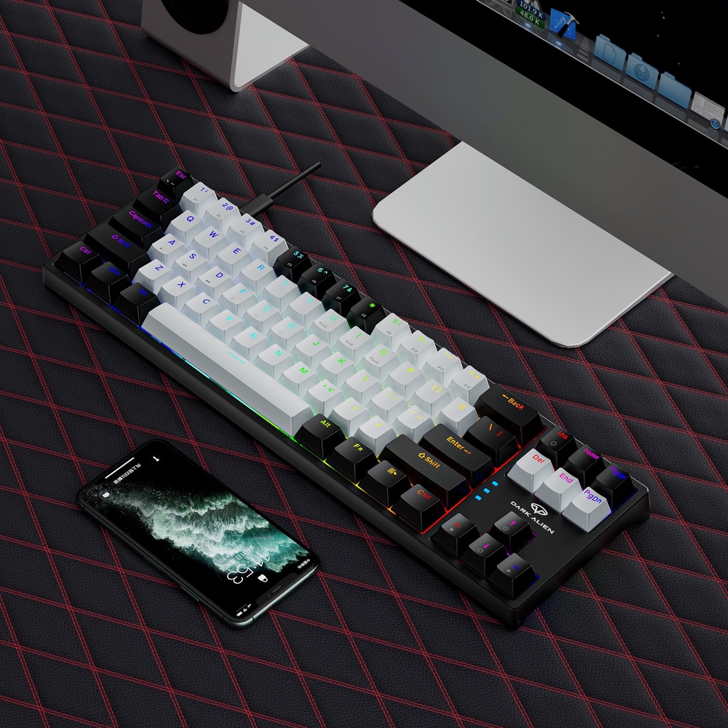 Jual DARK ALIEN K710 keyboard mechanical tkl RGB wired type-c blue ...