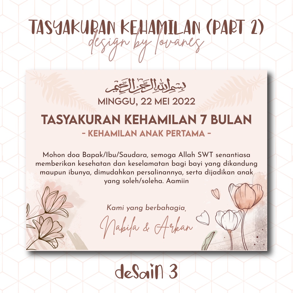 Jual Stiker / Kartu Tasyakuran Kehamilan 4 Bulanan / 7 Bulanan ...