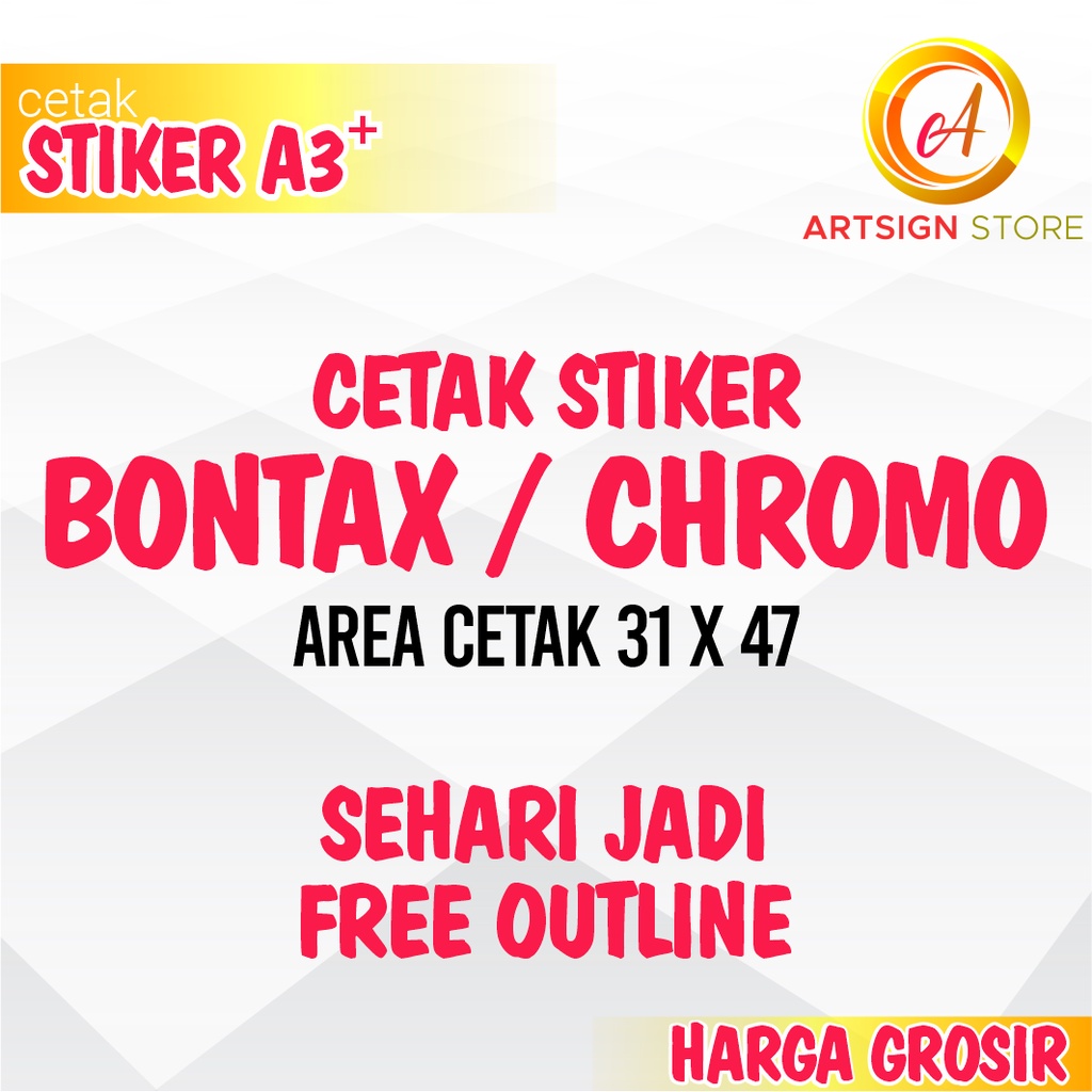 Jual Cetak Stiker Chromo / Stiker Bontax Bontax / Stiker Bontak A3 ...