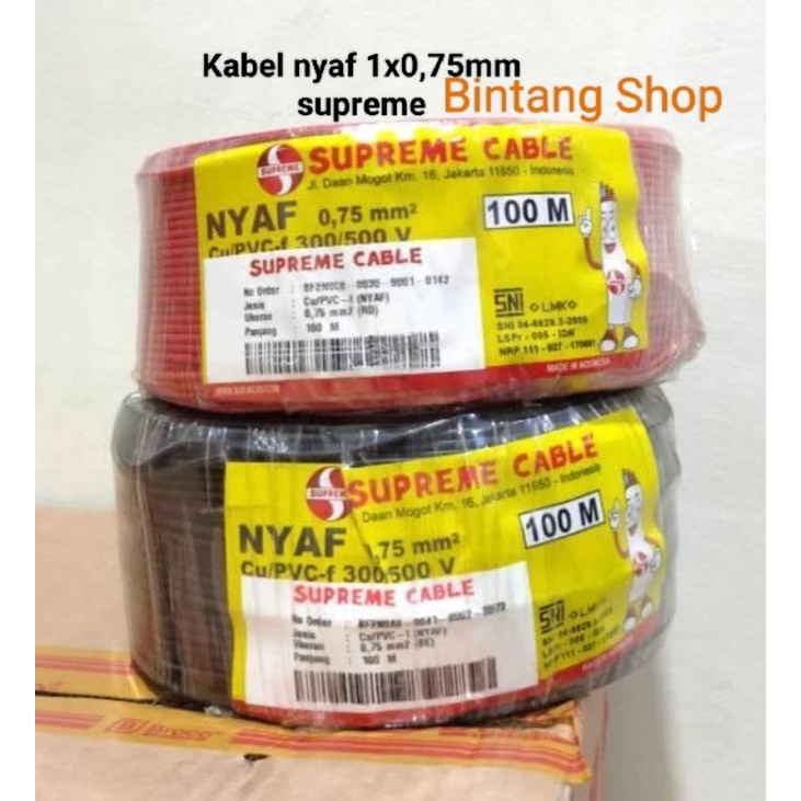 Jual Kabel Nyaf 1x0,75mm supreme 100 meter | Shopee Indonesia