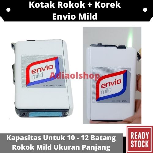 Jual KOTAK ROKOK PLUS KOREK API BRAND ROKOK ENVIO MILD | Shopee Indonesia