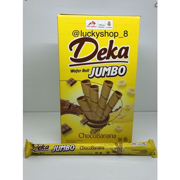 Jual Deka chocobanana jumbo wafer Roll (1 pack isi 20 pcs) | Shopee ...