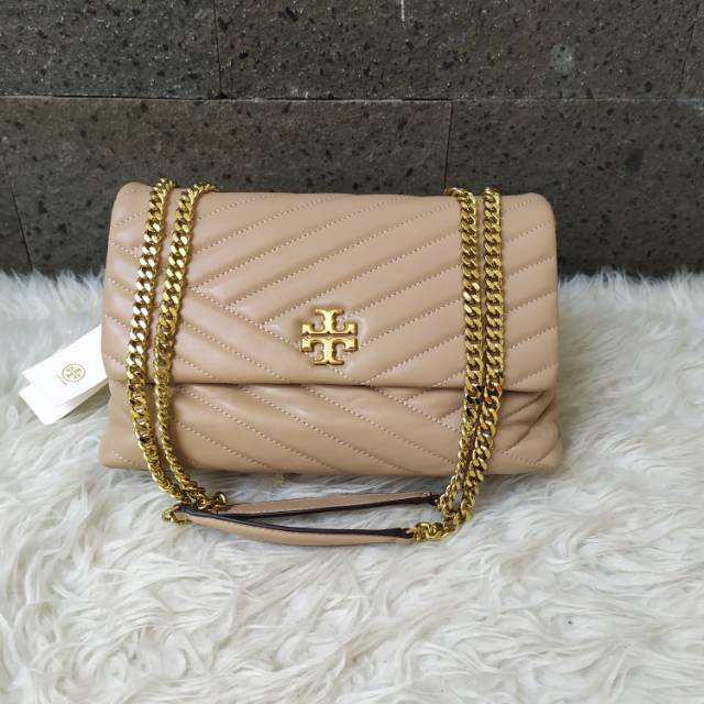 Jual Tas TB Kira Chevron Flap Shoulder Bag Devon Sand Color | Shopee ...