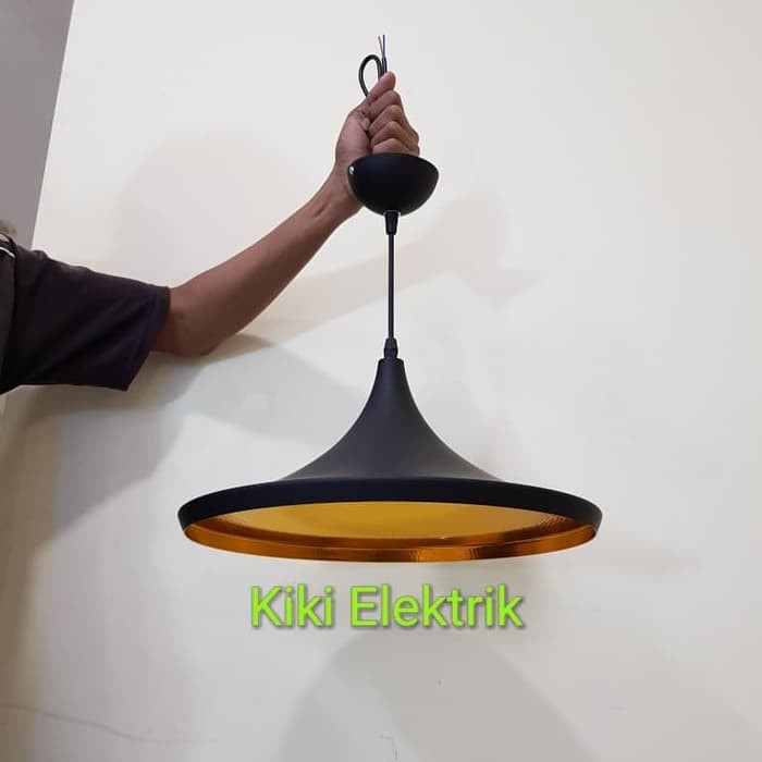 Jual Jual Lampu Gantung Modern Minimalis Black + Gold ( Model Topi ) / Vintage Murah | Shopee ...