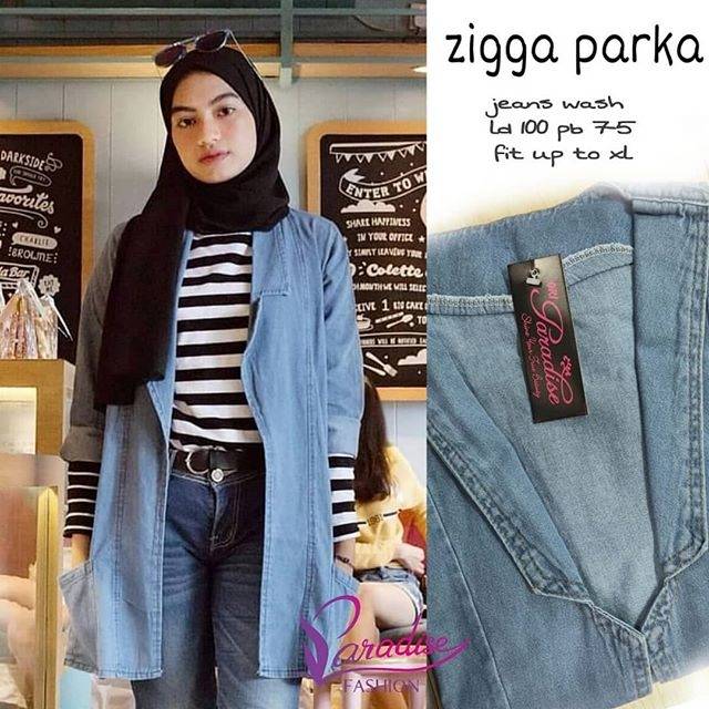 Jual Zigga Jaket Parka Jeans Wash | Shopee Indonesia