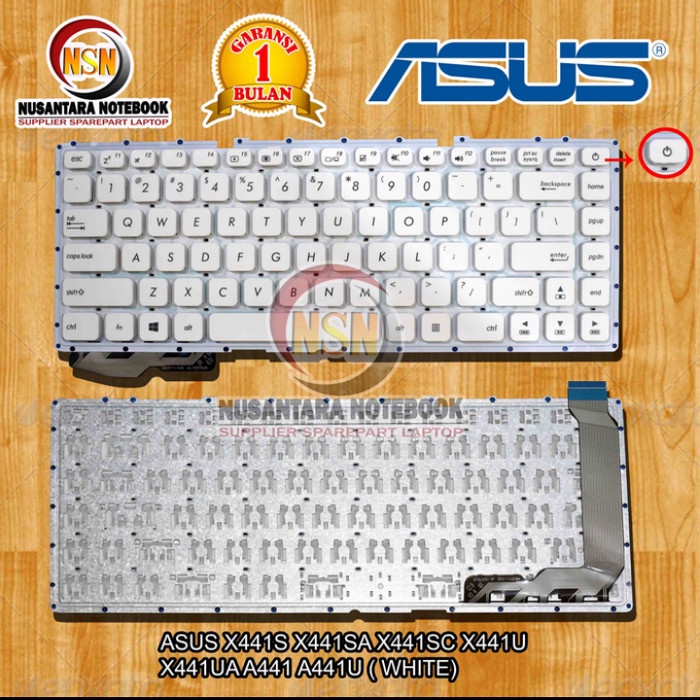 Jual Keyboard Asus X441S A441 X441 White. Putih | Shopee Indonesia