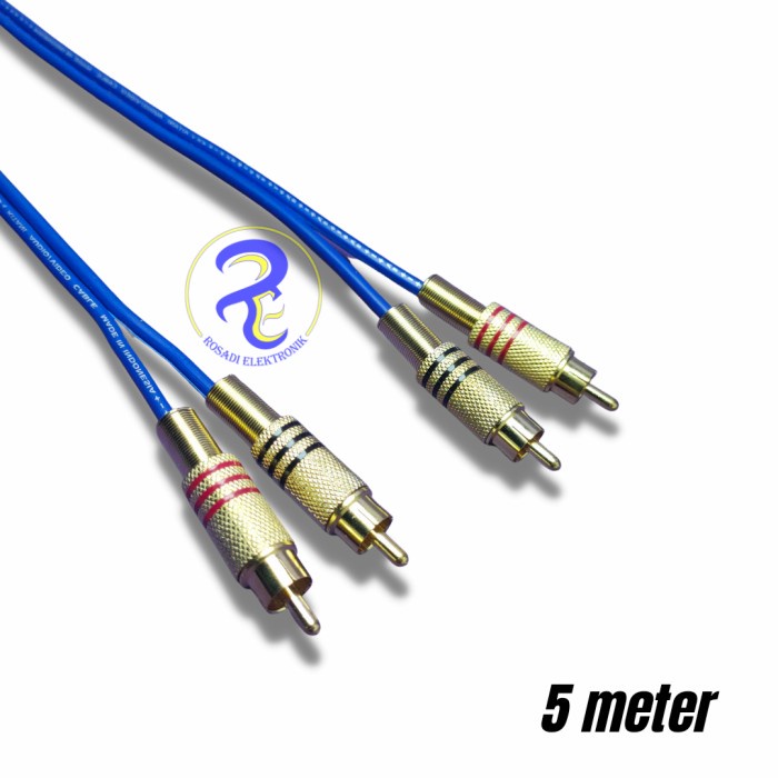Jual kabel rca to rca audio 2 to 2 kabel amplifier subwoofer 5meter ...