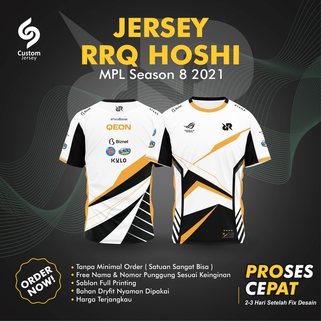 Jual jersey RRQ 2021 putih free nickname | Shopee Indonesia