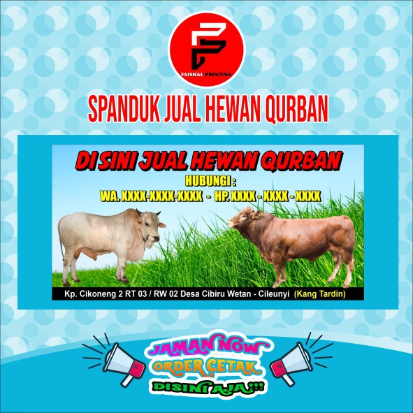 Jual banner/spanduk/backdrop sedia hewan qurban ukuran 2 x 1 meter ...
