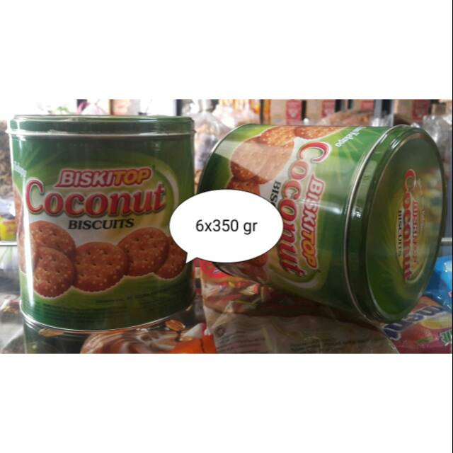 Jual biskitop biscuits kelapa coconut kaleng 350 gram | Shopee Indonesia