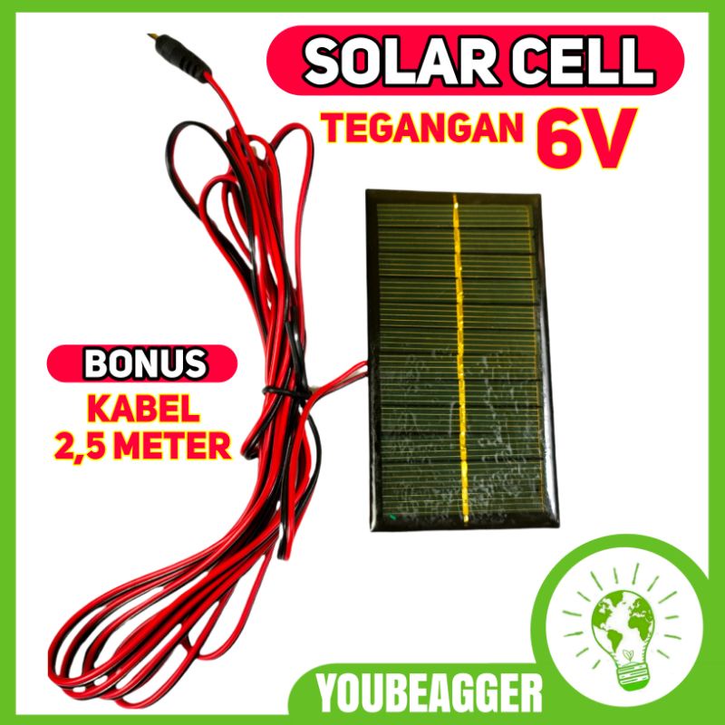 Jual Solar Cell 6V + kabel 2,5 Meter 1Watt | Shopee Indonesia
