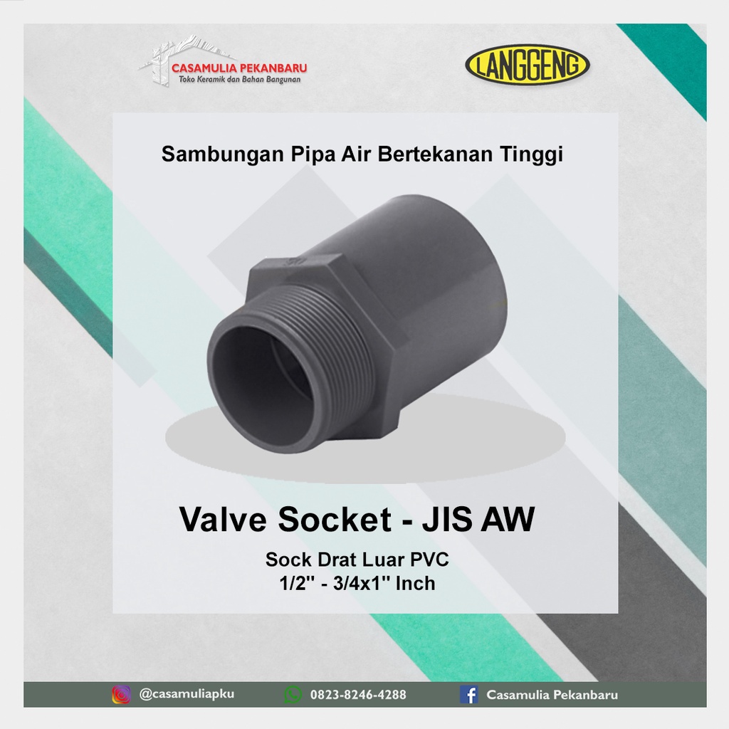 Jual SDL Valve Socket 1/2" Sok Drat Luar JIS AW Fitting PVC | Shopee ...