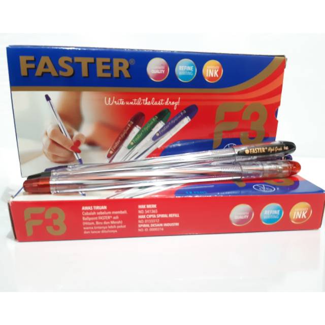 Jual Pulpen hitam Faster F3 12 pen | Shopee Indonesia