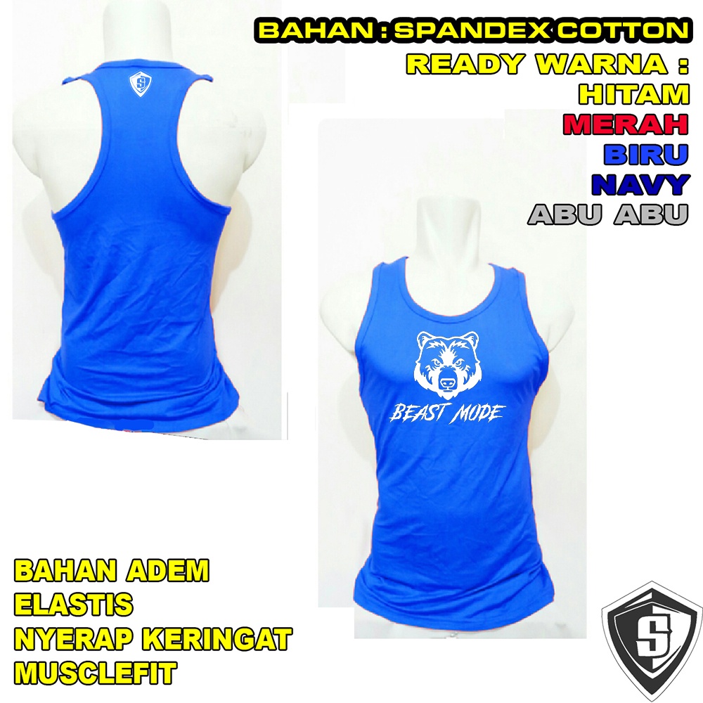 Jual Baju gym singlet fitness workout bear mode muscle fit Pakaian ...