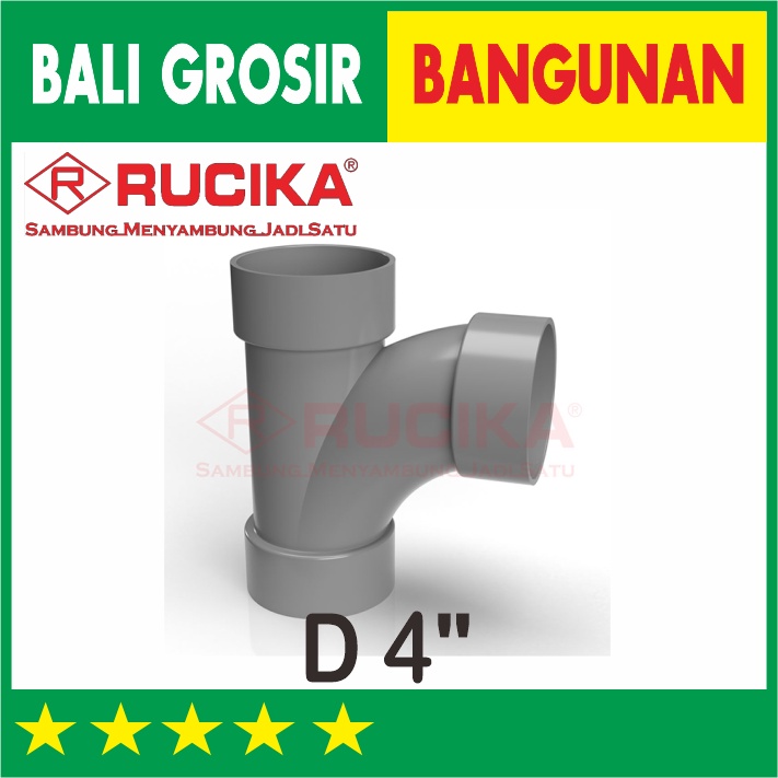 Jual 4" TY TEE Y 90 D LARGE RADIUS TEE FITTING PIPA PVC RUCIKA | Shopee ...