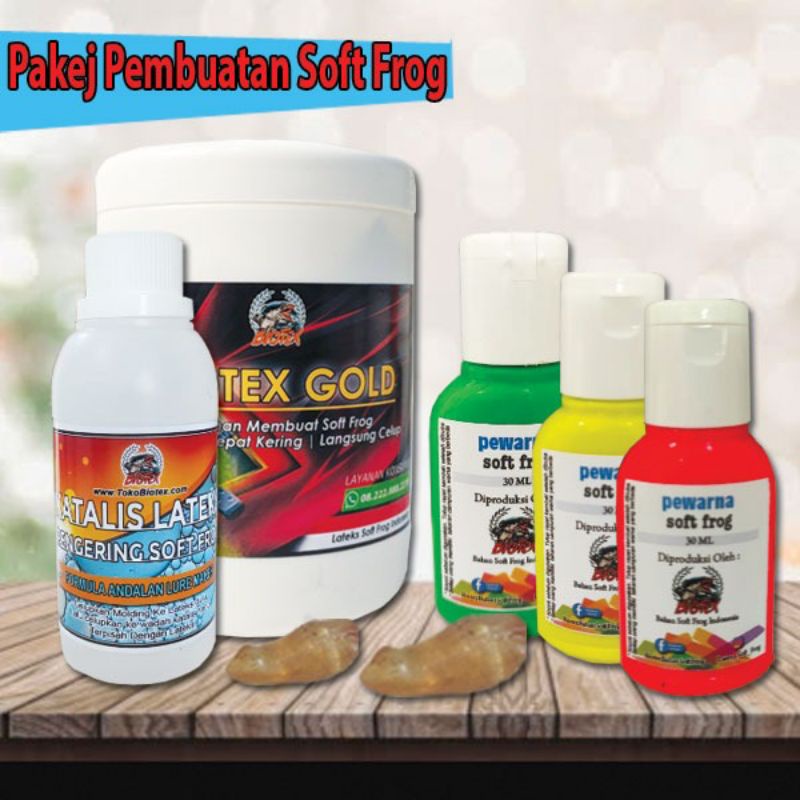 Jual Biotex Paket Lateks Gold Extra 900 Ml Bahan Bikin Soft Frog ...