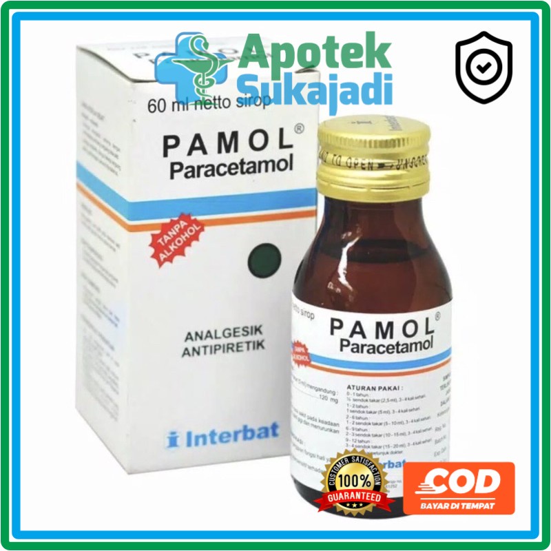 Jual Pamol sirup 60 ml parasetamol ( obat kepala pusing & penurun panas ...