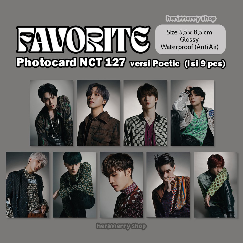 Jual (ISI 9 PCS) Photocard NCT 127 Favorite - Kpop Kartu Foto Member ...