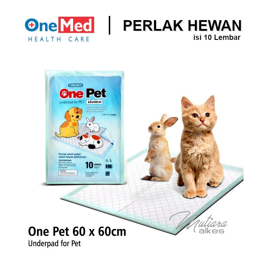 Jual (MUTIARA ALKES) Onepet Underpad Onemed / Perlak Alas Popok Hewan 60x60cm isi 10 Lembar ...