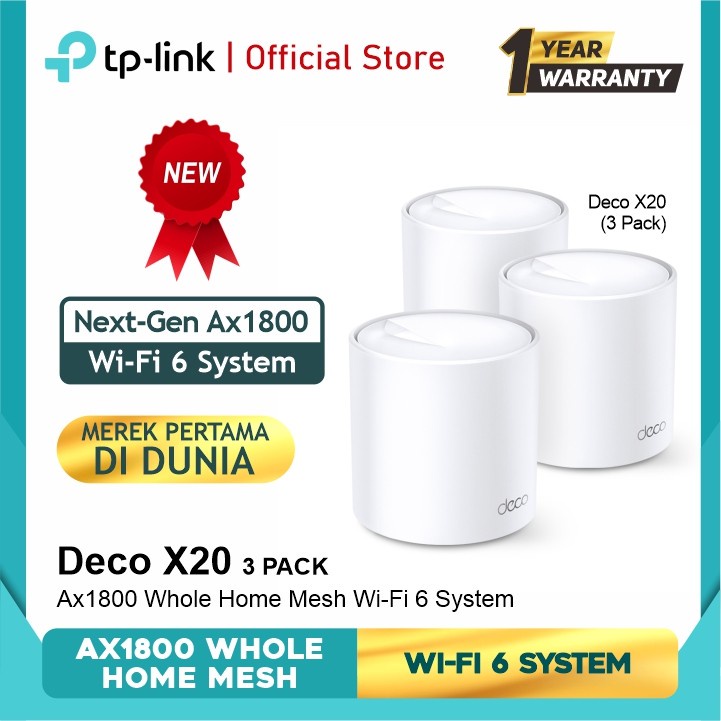 Jual TP-LINK DECO X20 X50 X10 E4 M4 M5 S7 1/2/3 PACK AX1800 Whole Home ...
