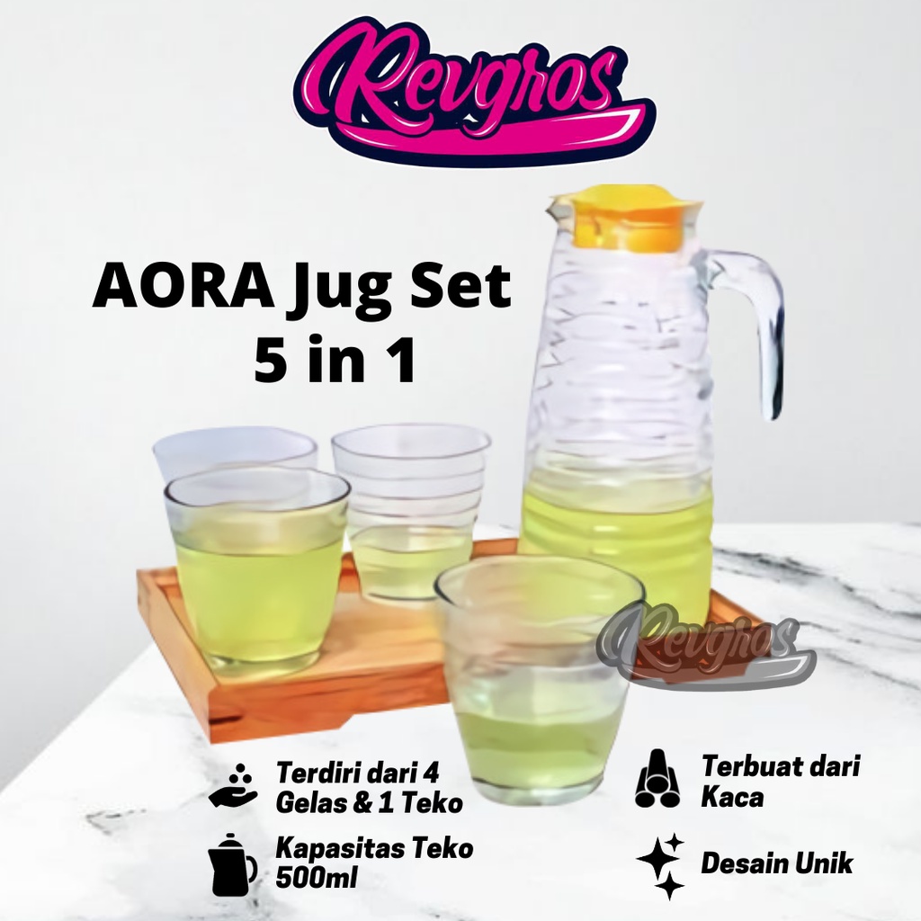 Jual IDOLA JUG SET KACA 5 GELAS / TEAPOT SET / CANGKIR SET KACA / GELAS ...