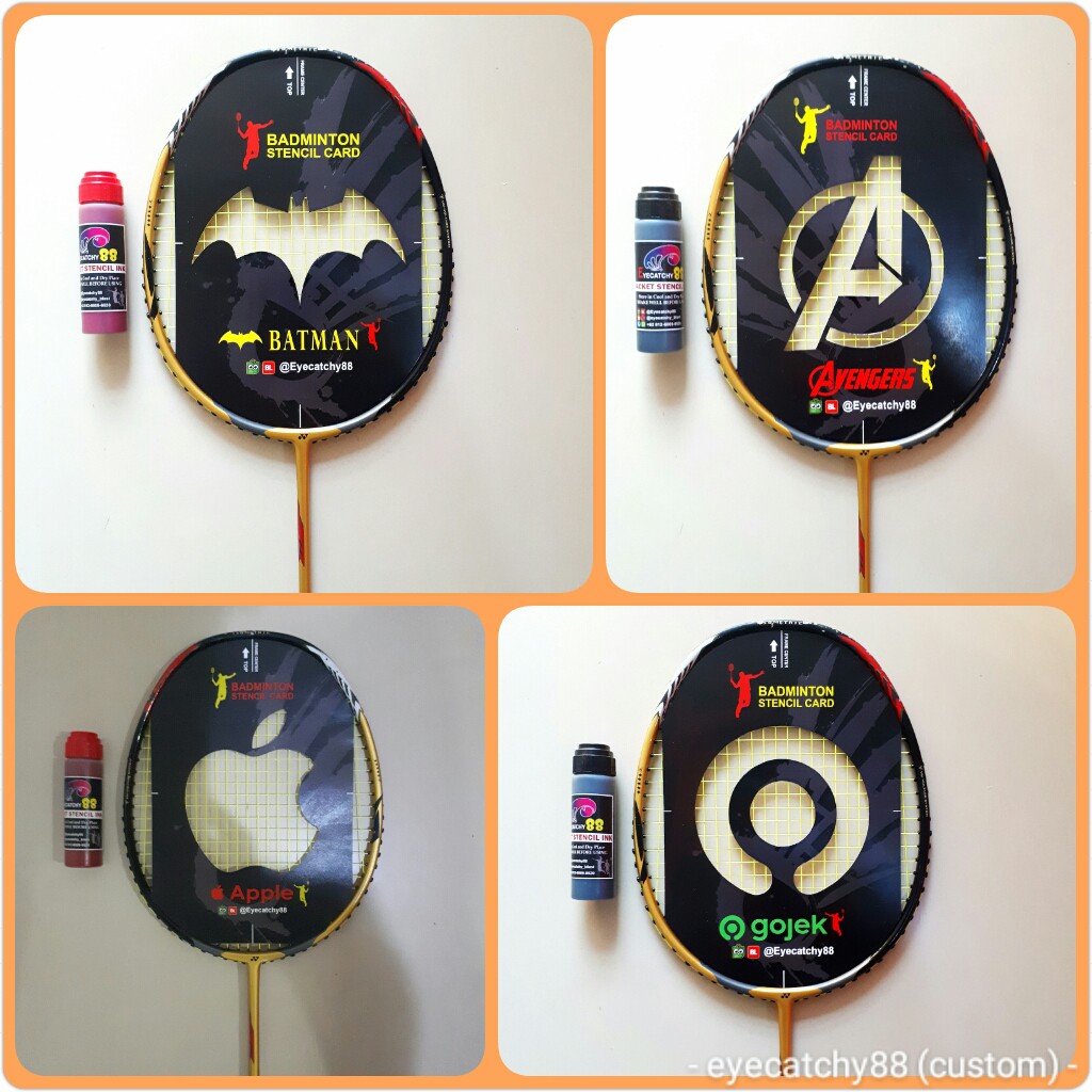 Jual Tinta/Ink + Stencil Card Badminton/Logo Raket/Cetakan Raket - Unik ...