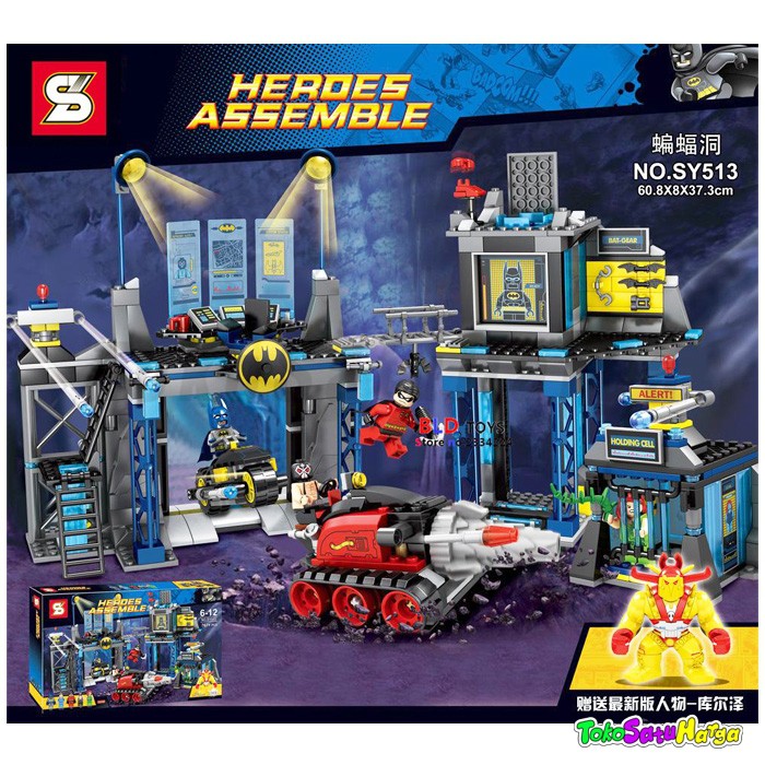 Jual Brick SY 513 Heroes Assemble The Batcave Batman Robin DC Bagikan ...