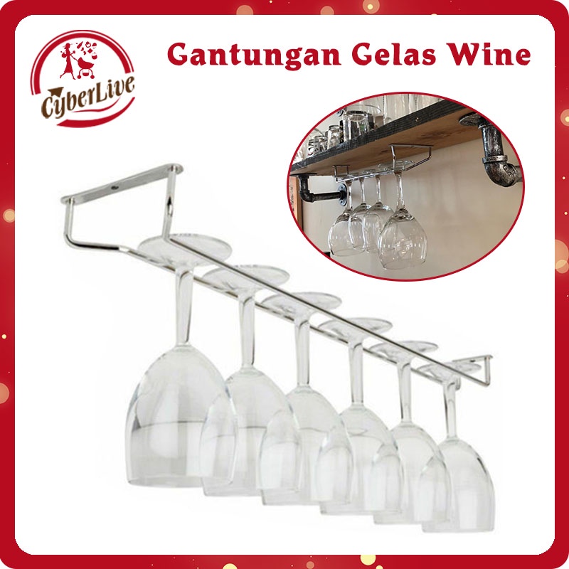 Jual Gantungan Gelas Wine 1baris Untuk Bar Dan Dapur Rak Gelas Gantungan Free Skrup | Shopee ...
