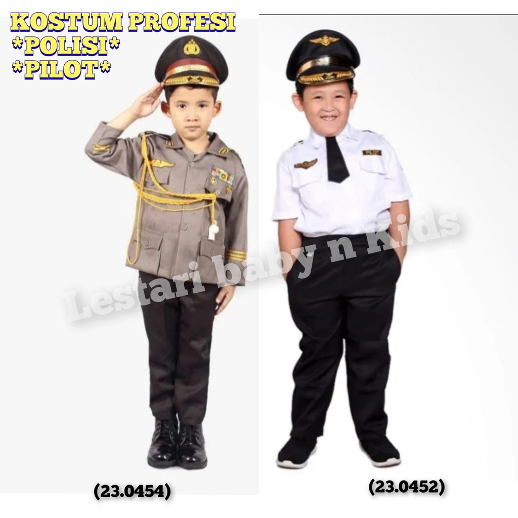 Jual KOSTUM PROFESI (POLISI,PILOT)ANAK 5-6 TAHUN. | Shopee Indonesia