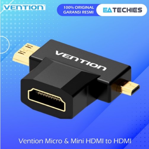 Jual Vention Adapter 3in1 HDMI Female to Mini & Micro HDMI Male Gold ...