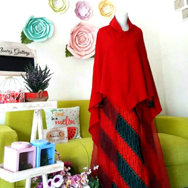 Jual BAJU SYARI KECE MERAH MIX HITAM HIJAU TUA (1 SET) | Shopee Indonesia
