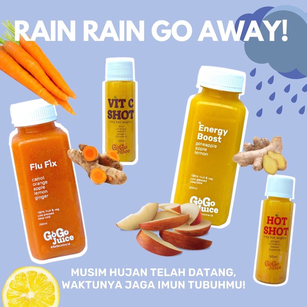 Jual Flu Set Small Cold Pressed Juice untuk sakit batuk pilek musim ...