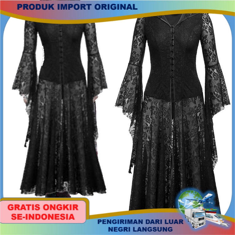 Jual p Gaun Wanita Pesta Perjamuan Soudara Bell Lengan Panjang Pakaian ...